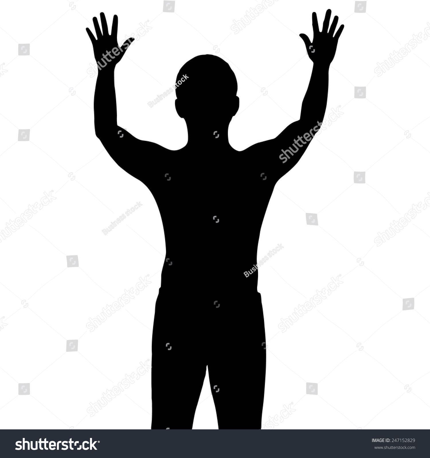Silhouette Man Show His Hands Vector Stock Vector (Royalty Free ...