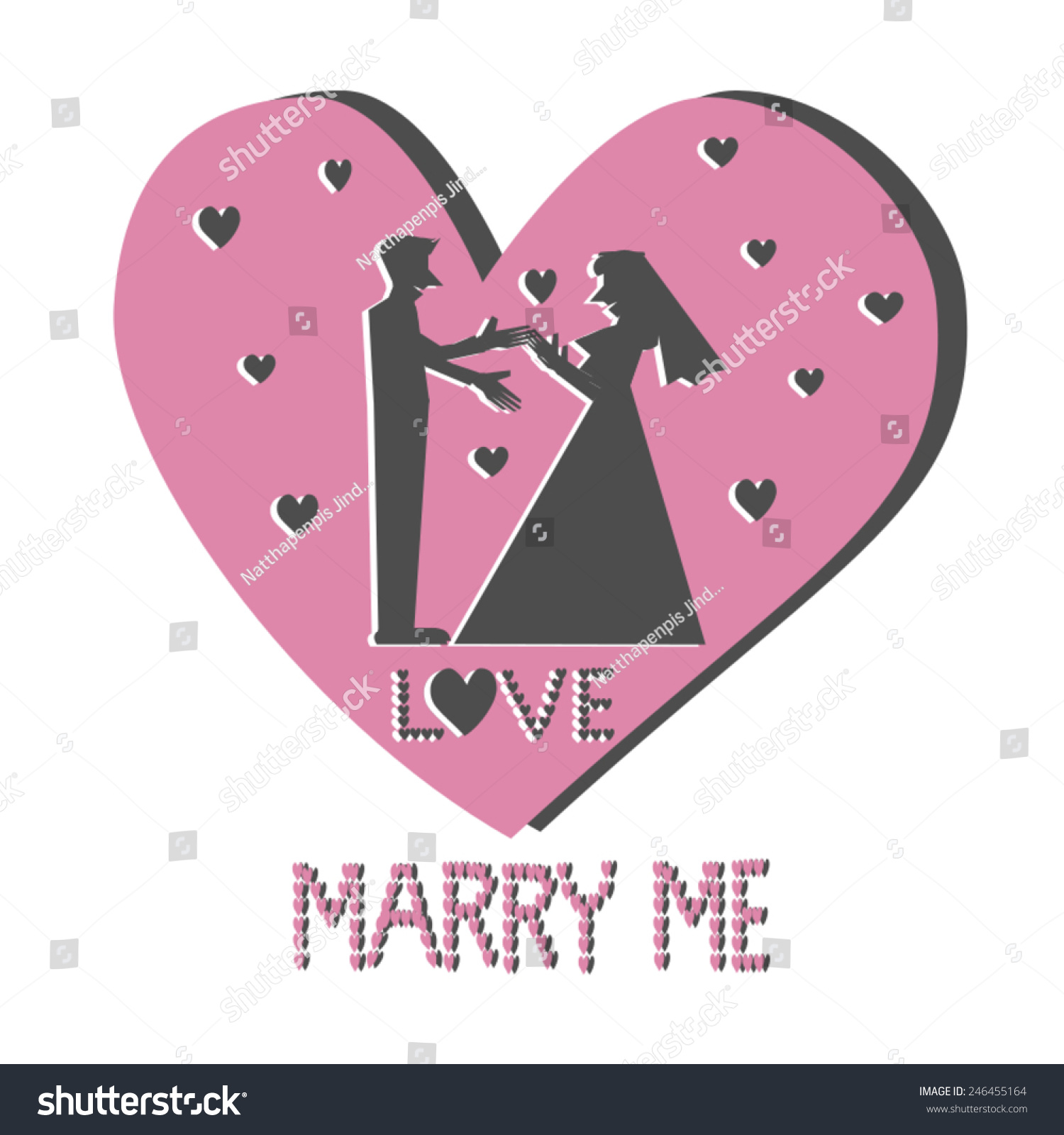 Silhouette Marry Me Vector Stock Vector (Royalty Free) 246455164 ...