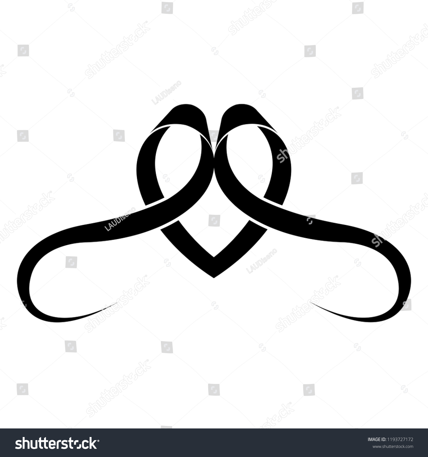 Silhouette Ribbon Breast Cancer Campaign Vector Stock Vector Royalty