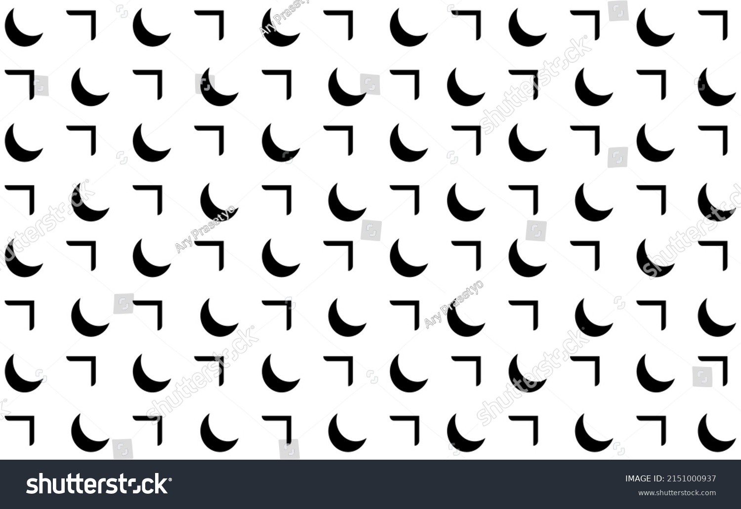 Silhouette Moons Square Lines Vector Pattern Stock Vector (Royalty Free ...