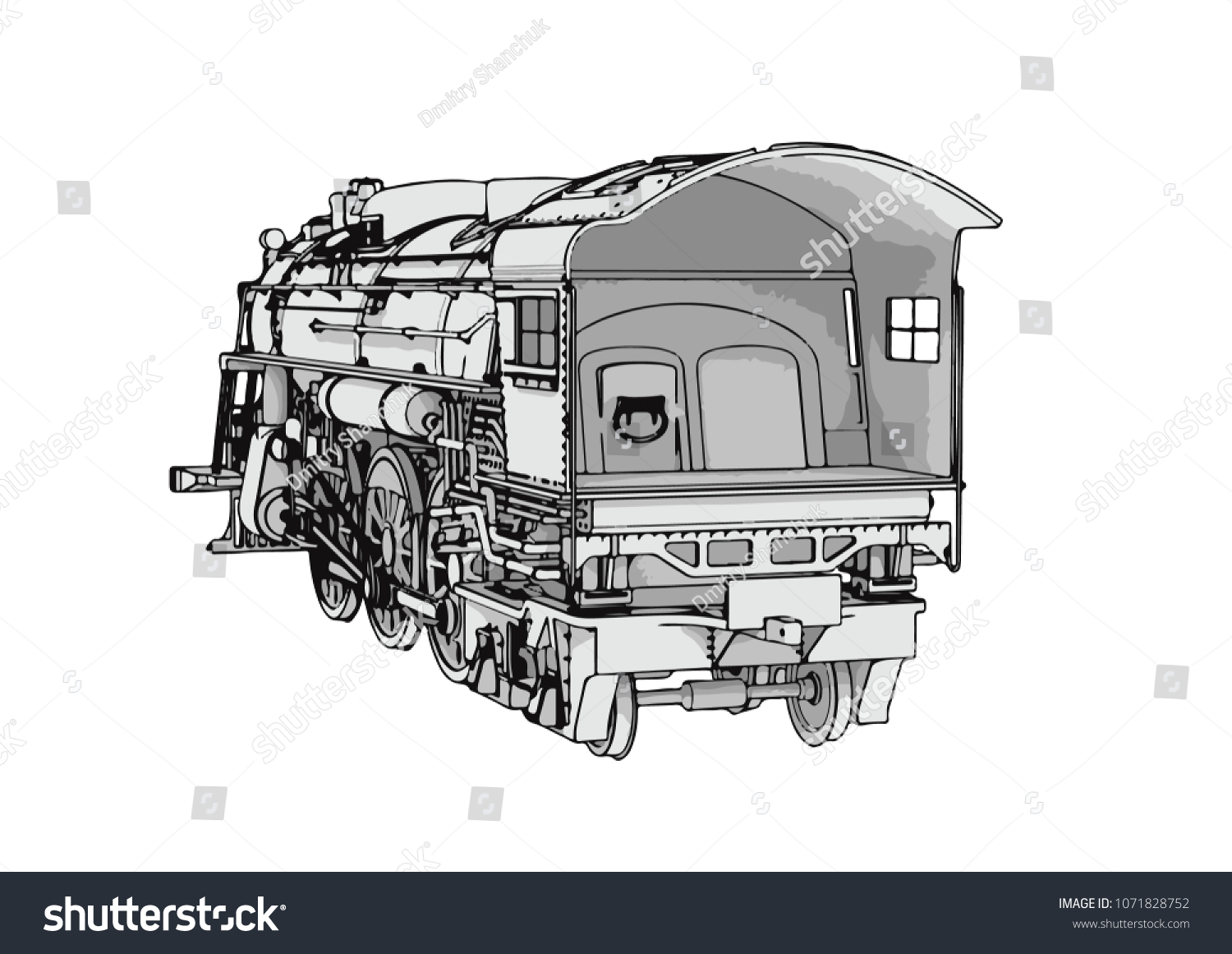 Silhouette Retro Steam Engine Vector: เวกเตอร์สต็อก (ปลอดค่าลิขสิทธิ์ ...