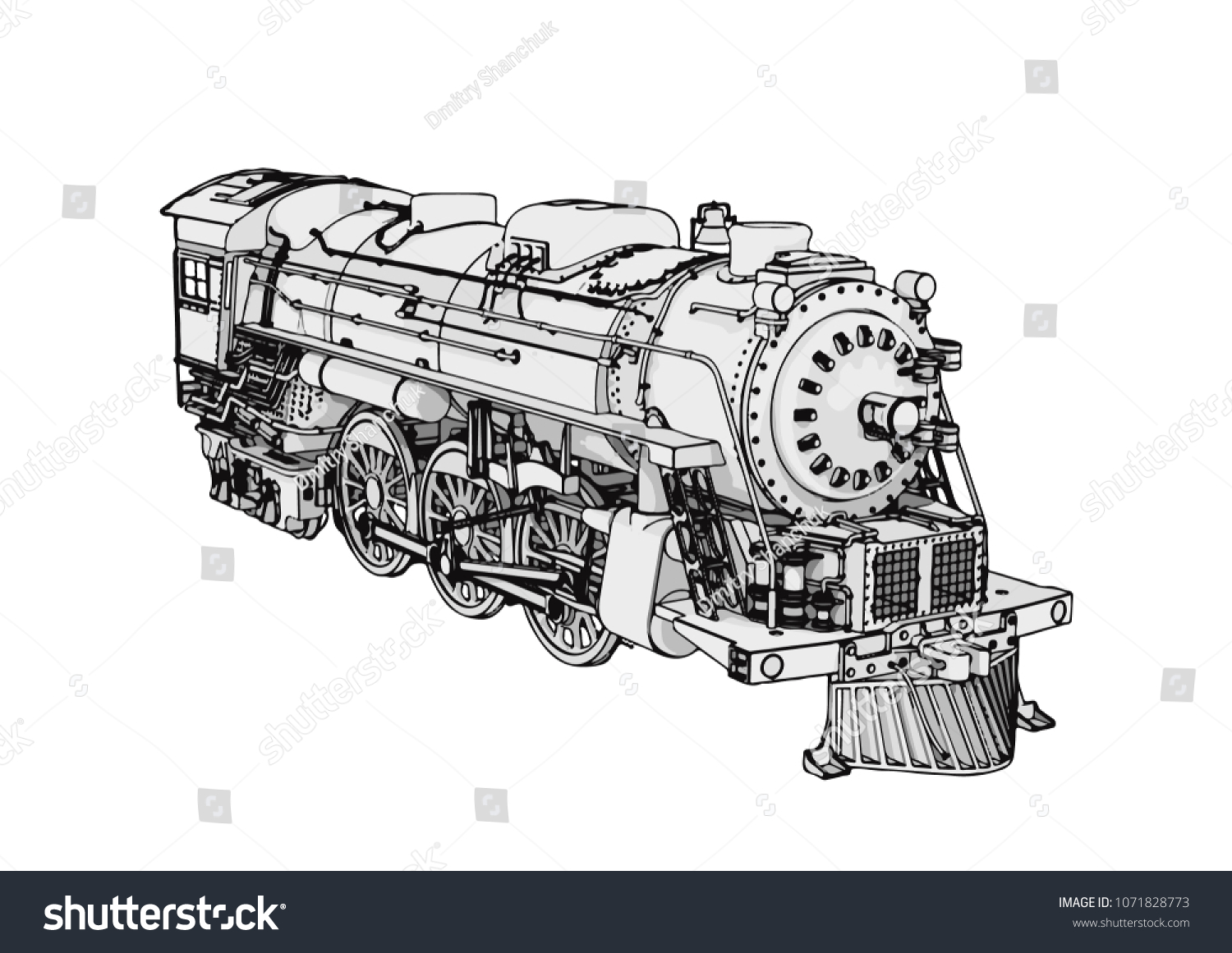 Silhouette Retro Steam Engine Vector 库存矢量图（免版税）1071828773 | Shutterstock