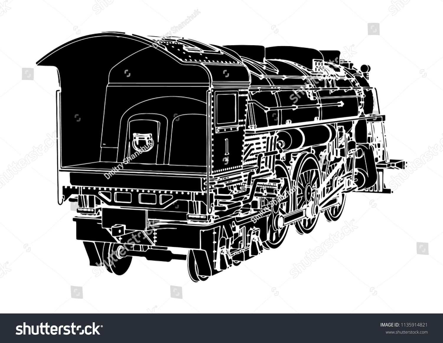 Silhouette Retro Steam Engine Vector: Vector có sẵn (miễn phí bản quyền ...