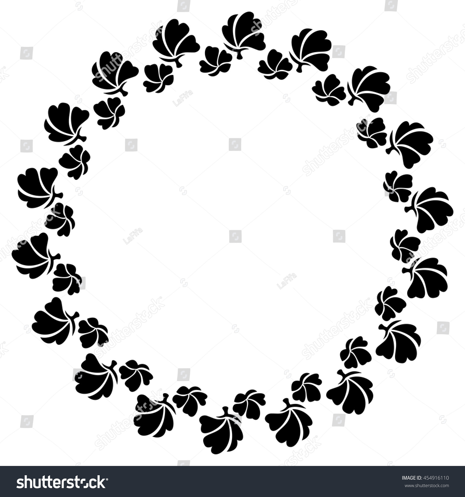 Silhouette Round Frame Vector Clip Art Stock Vector 454916110 ...