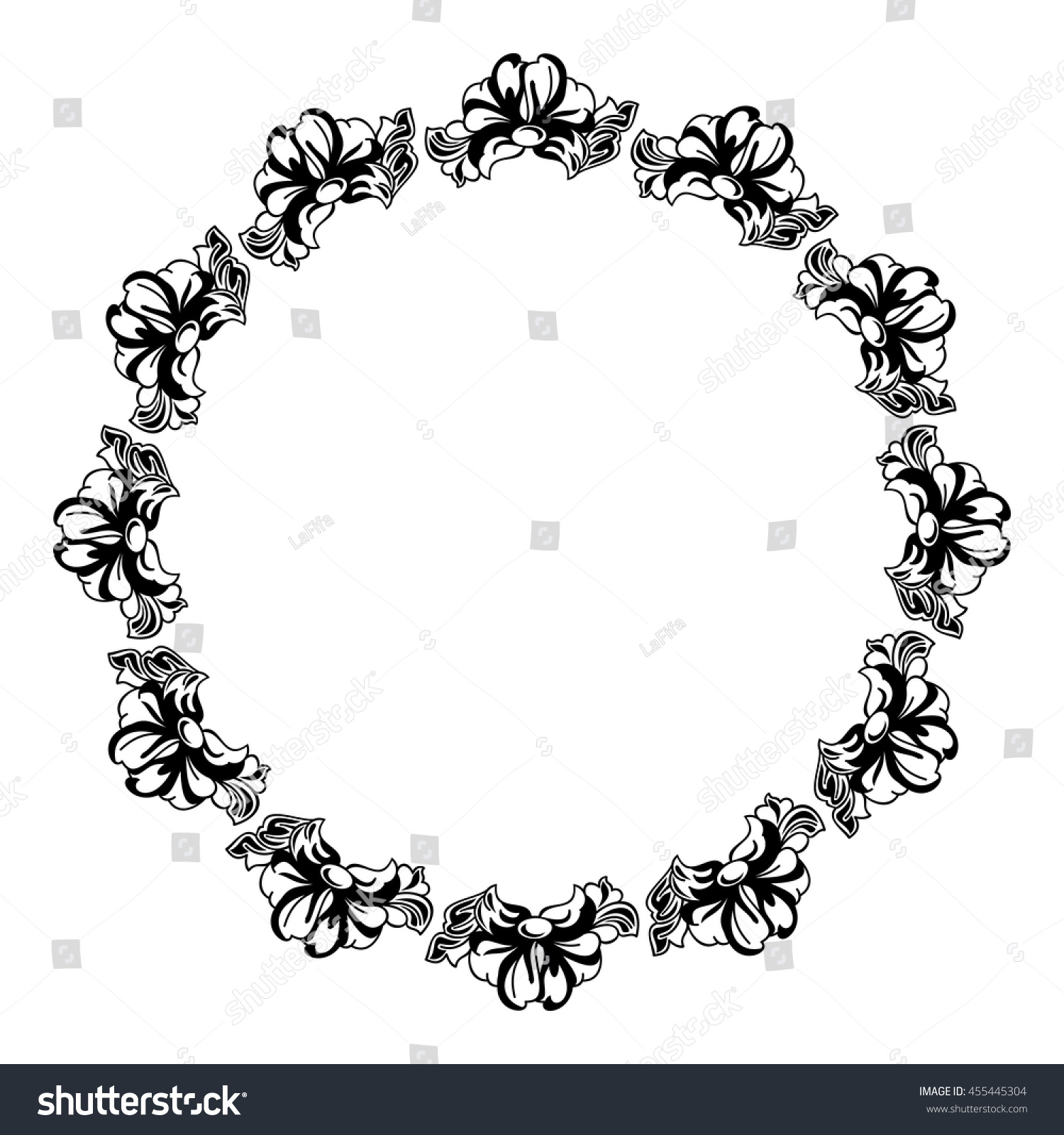 Silhouette Round Frame Vector Clip Art Stock Vector (Royalty Free ...