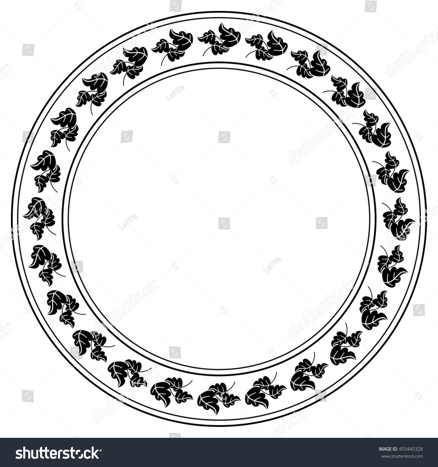 Silhouette Round Frame Vector Clip Art Stock Vector (Royalty Free ...
