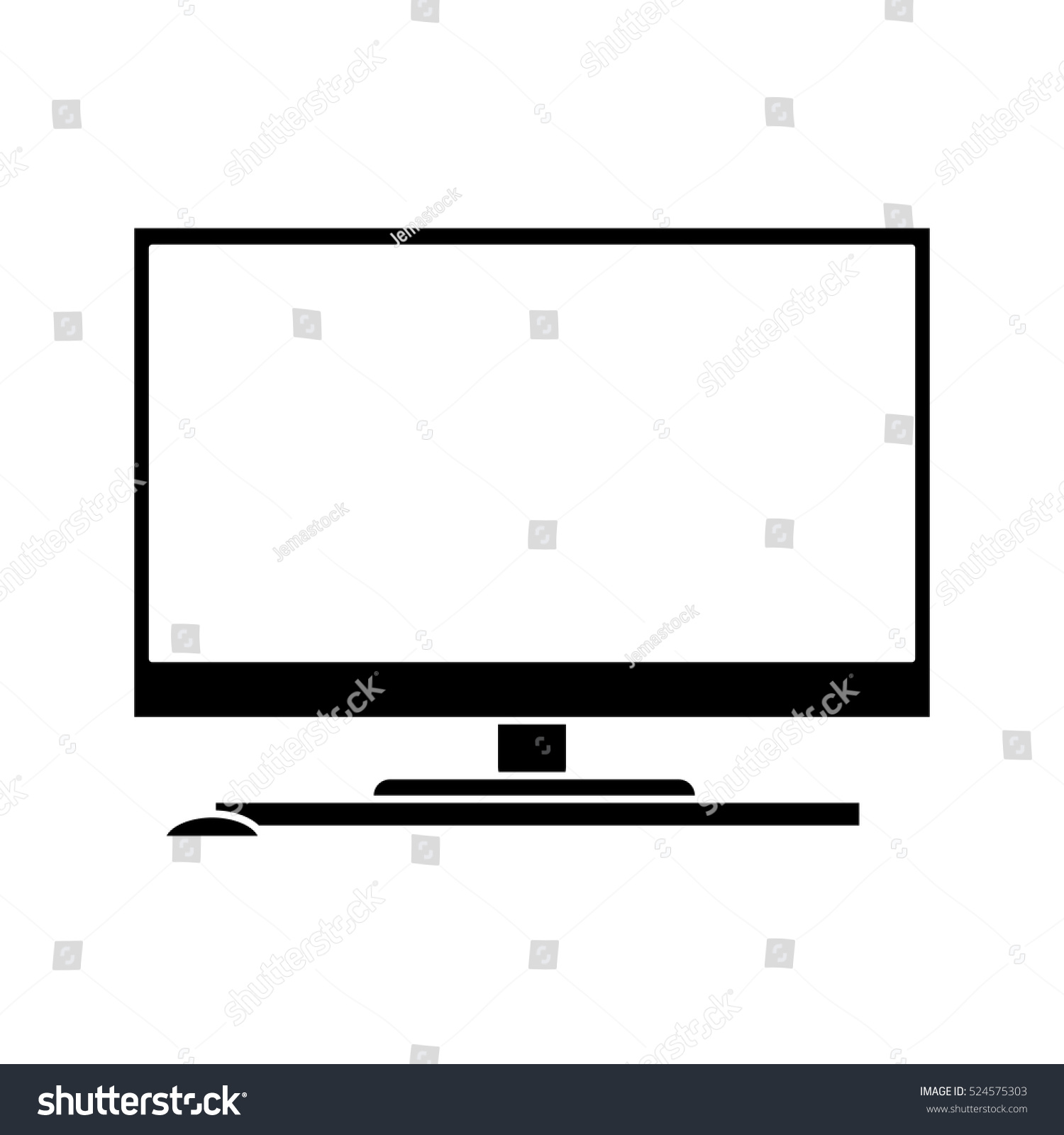 Silhouette Screen Computer Wireless Device Stock Vector (Royalty Free ...