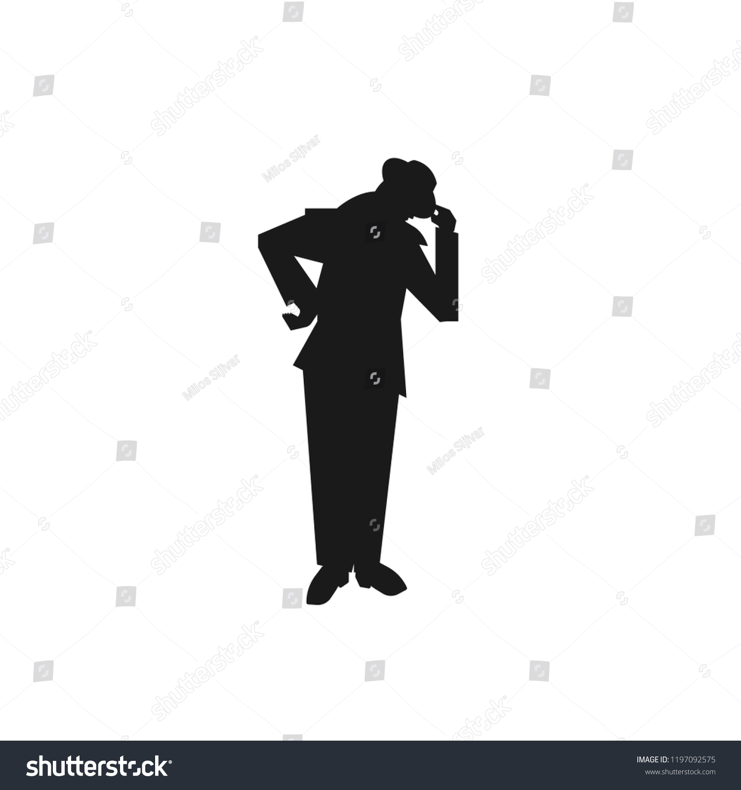 Silhouette Shadow Man Vector: vector de stock (libre de regalías ...