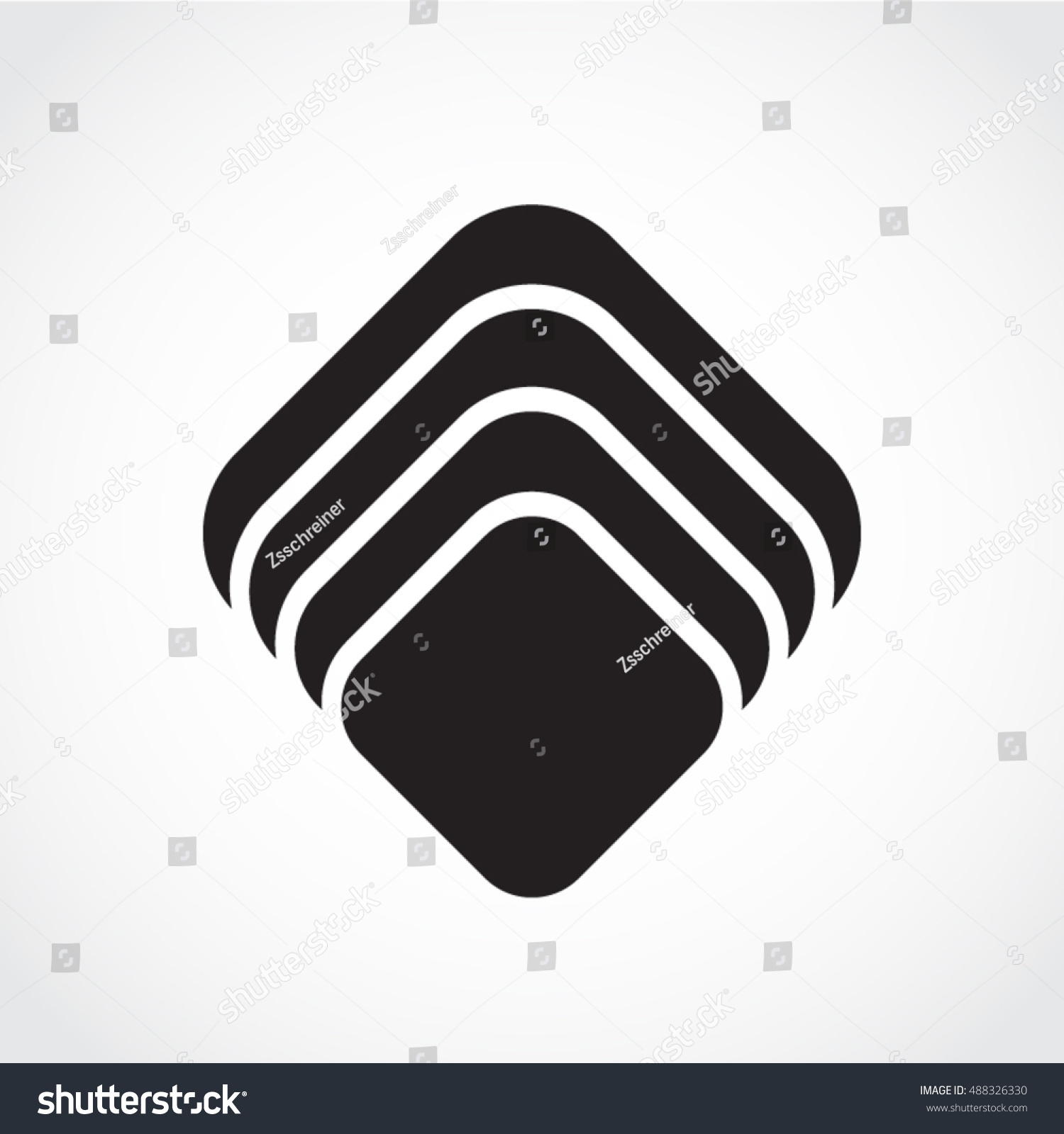 Silhouette Square Symbol Stock Vector (Royalty Free) 488326330 ...