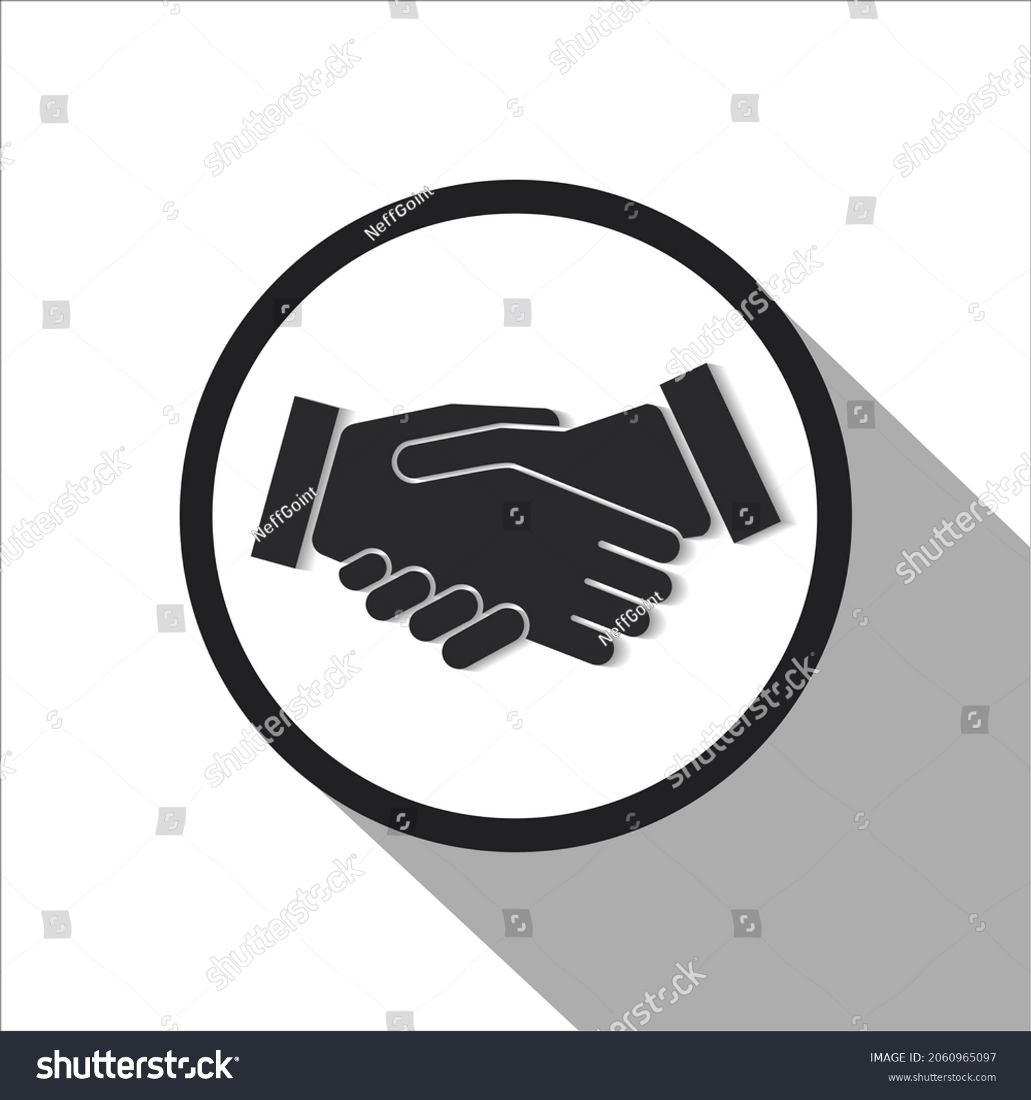 Silhouette Style Handshake Icon Collaboration Commitment Stock Vector ...