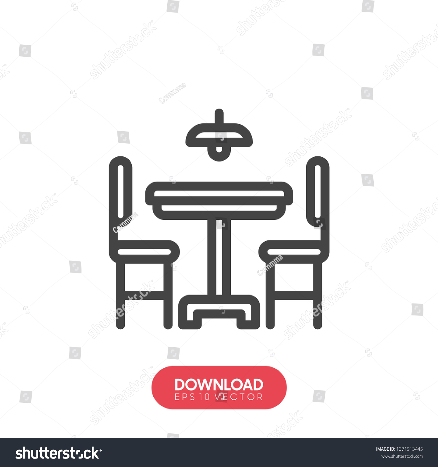 Silhouette Table Chair Vector Stock Vector (Royalty Free) 1371913445 ...