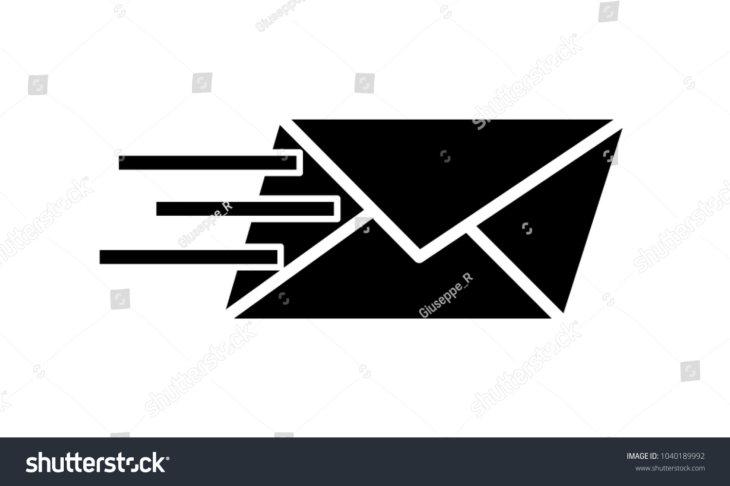 Silhouette Text Email Message Style Sign Stock Vector (Royalty Free ...