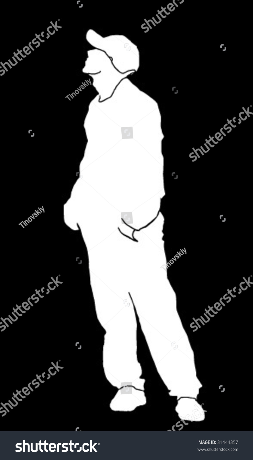 Silhouette Thoughtful Men Stock Vector (Royalty Free) 31444357
