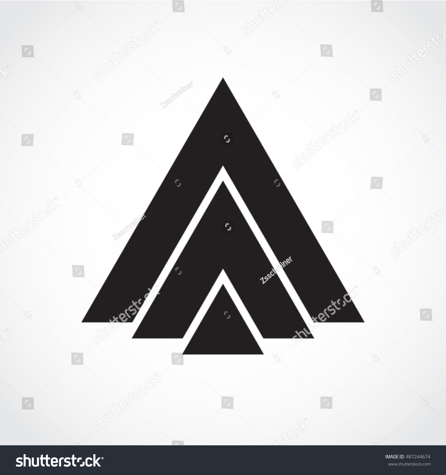 Silhouette Triangle Shape Abstract Symbol Stock Vector (Royalty Free ...