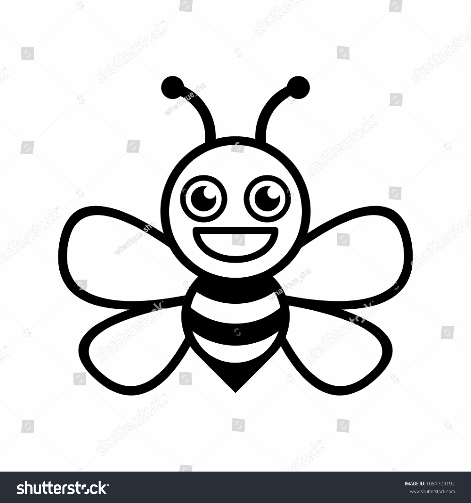 Silhouette Vector Simple Bee Design Smile: เวกเตอร์สต็อก (ปลอดค่า ...