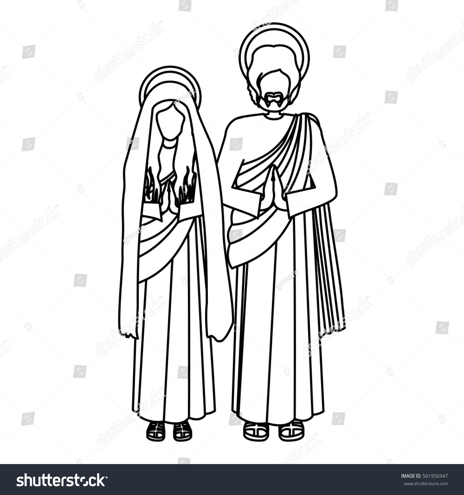 Silhouette Virgin Mary Saint Joseph Praying Stock Vector (Royalty Free ... Silhouette Virgin Mary Saint Joseph Praying Stock Vector (Royalty Free ...
