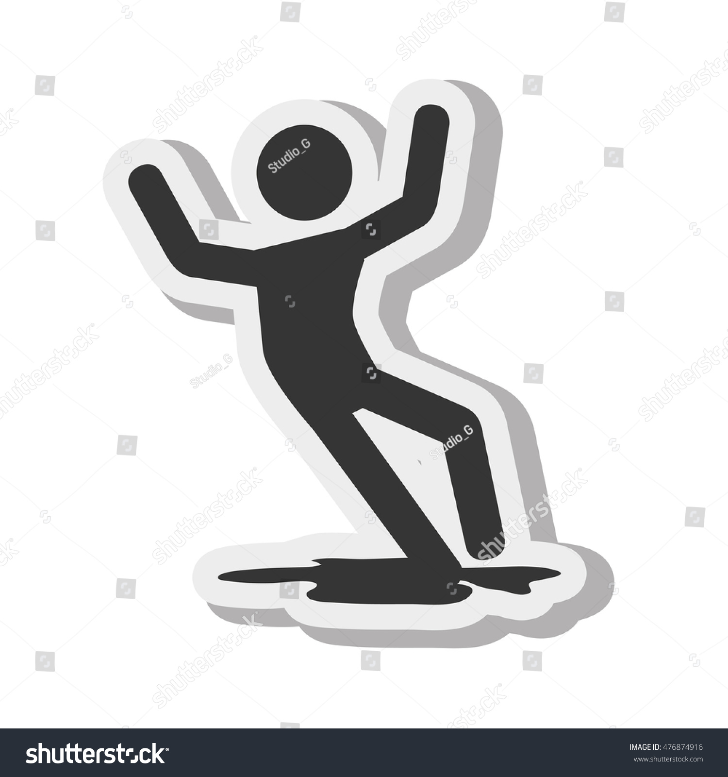 Silhouette Warning Wet Caution Stock Vector (Royalty Free) 476874916