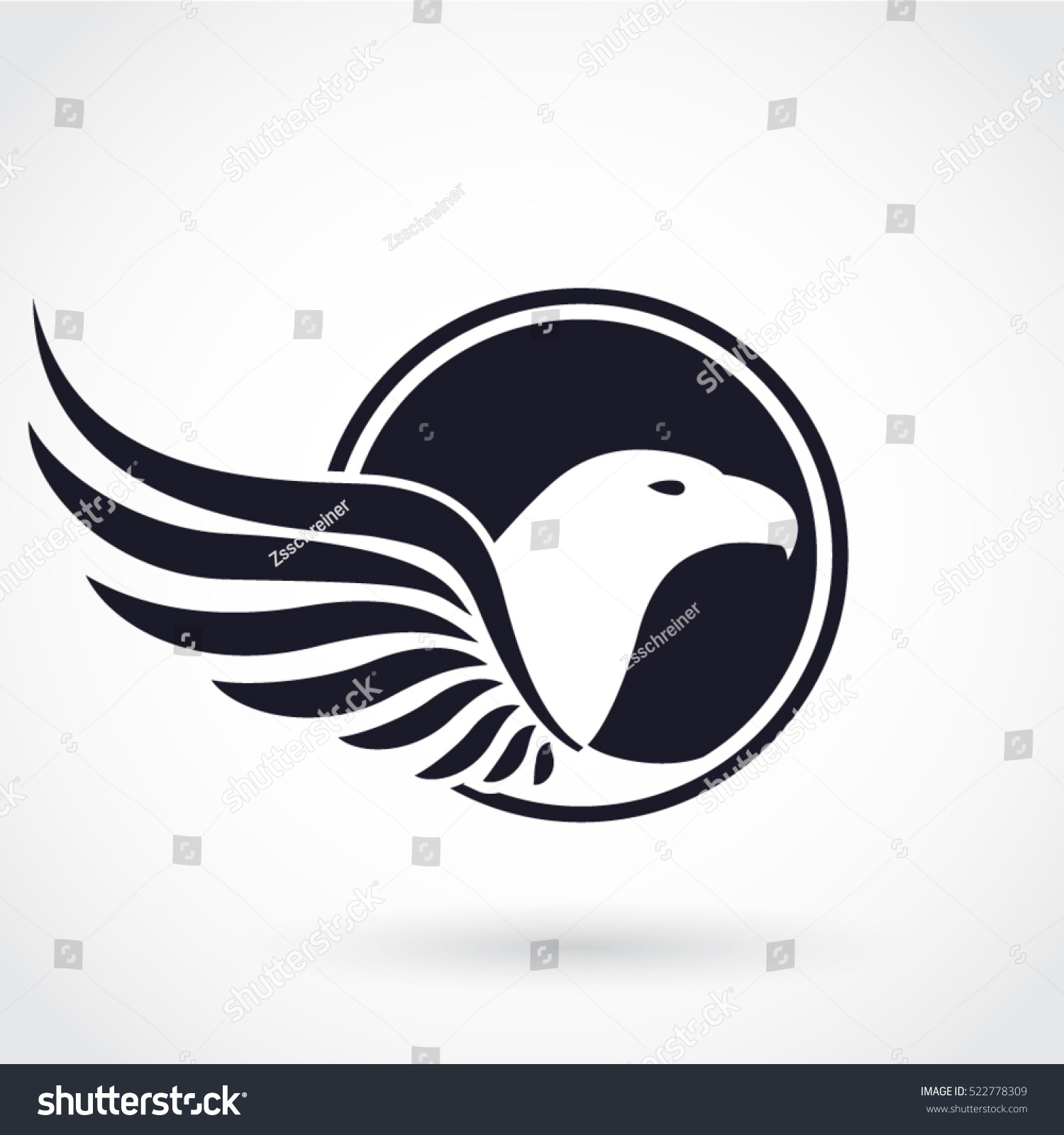 Stock vektor „Silhouette Winged Eagle Bird Logo“ (bez autorských ...