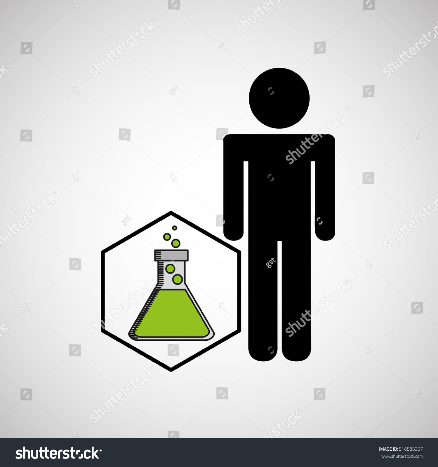 Silhouette Flas Filled Element Laboratory Vector: เวกเตอร์สต็อก (ปลอด ...