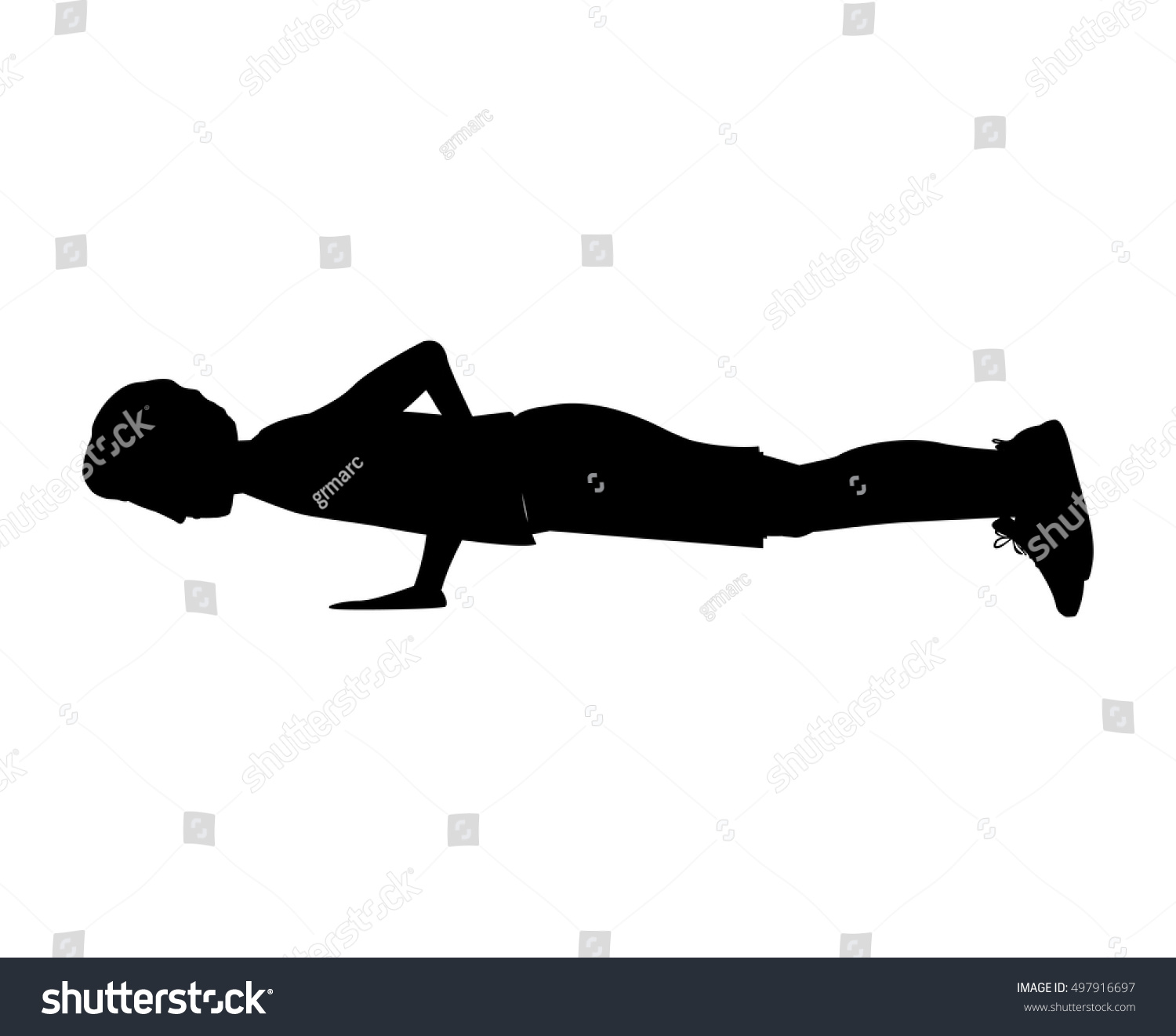 Silhouette Man Push Ups Initial Pose Stock Vector 497916697 - Shutterstock