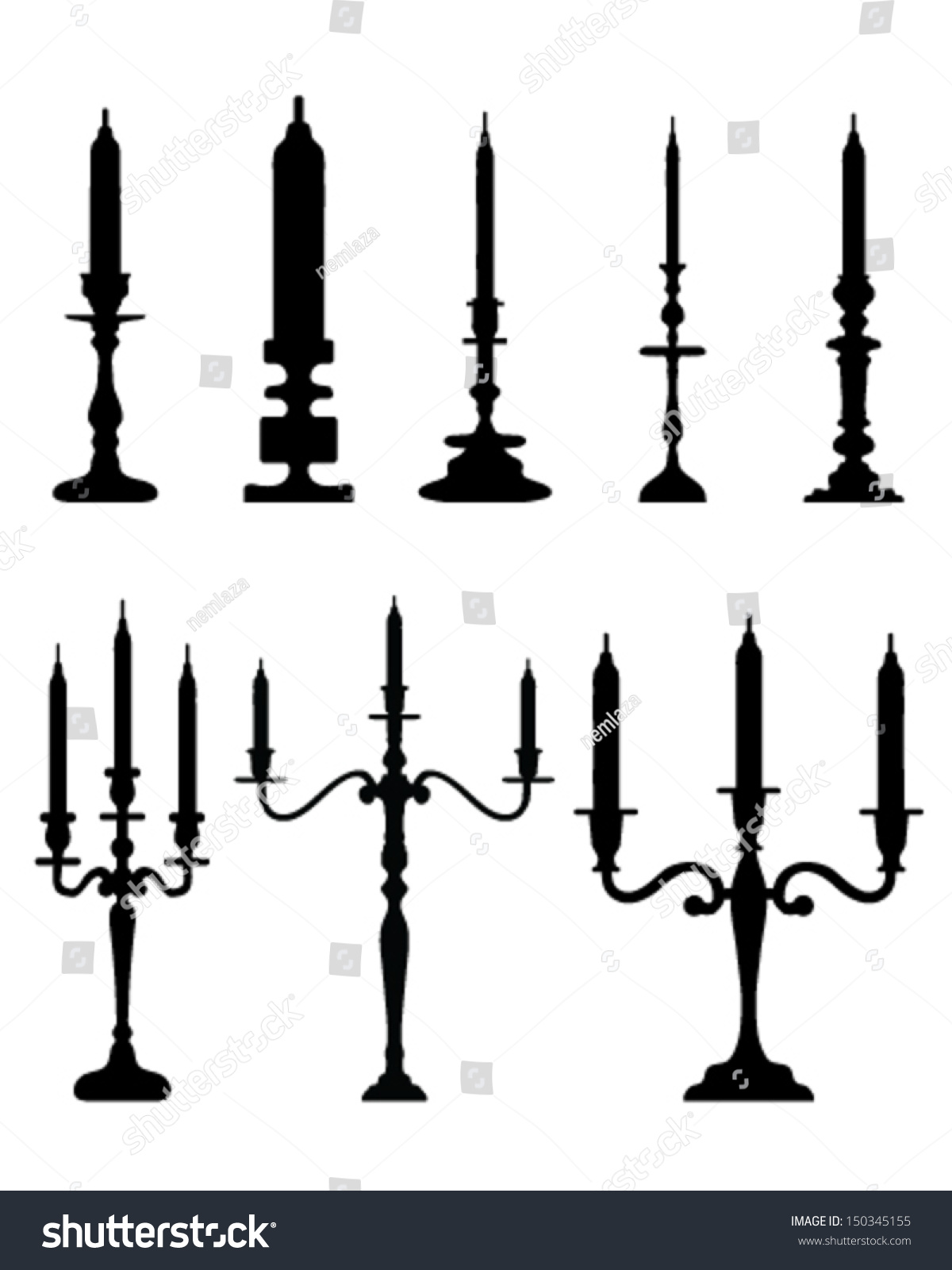 Silhouettes Candlesticksvector: เวกเตอร์สต็อก (ปลอดค่าลิขสิทธิ์) 150345155