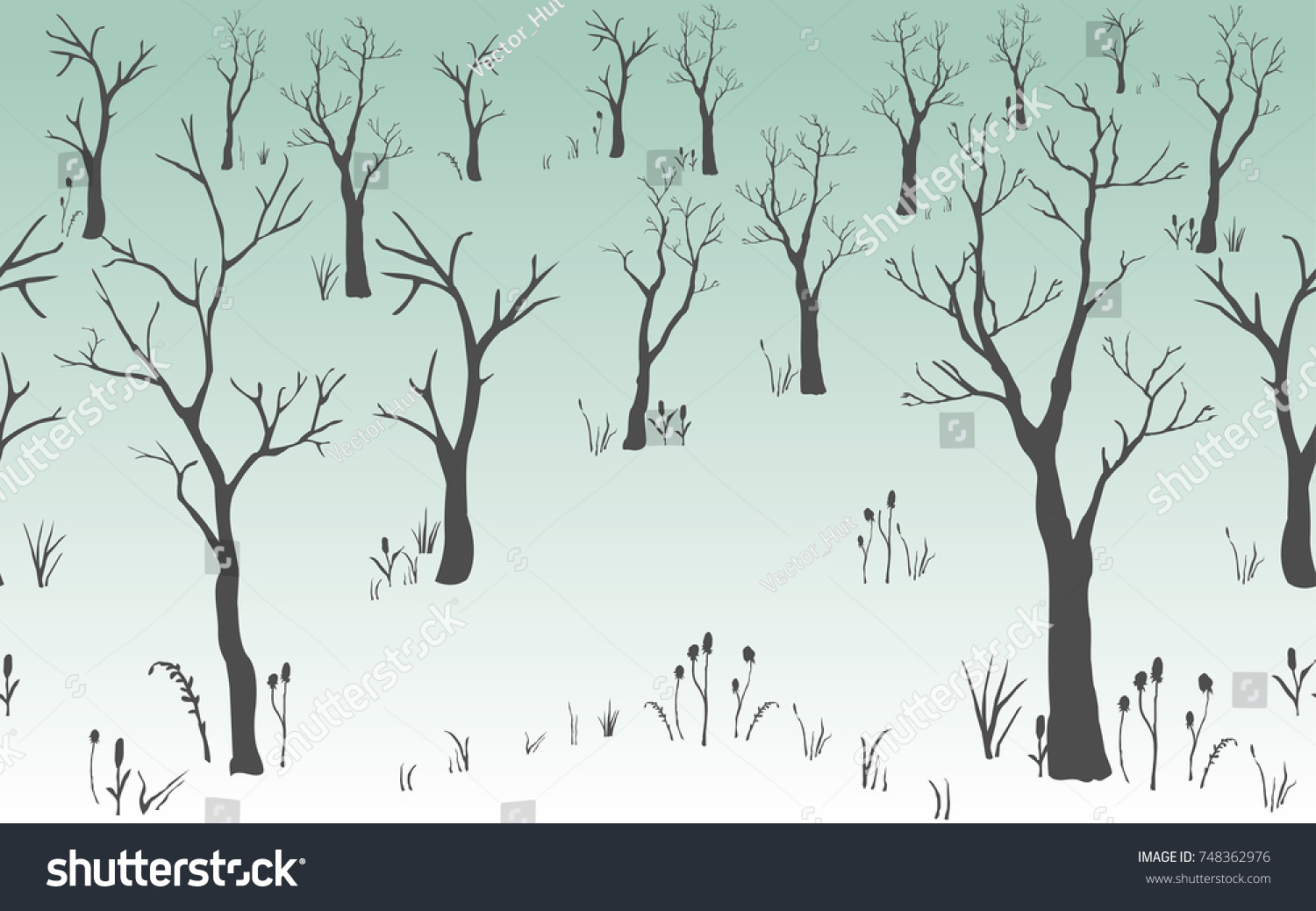 Silhouettes Trees On Subtle Background Tree Stock Vector (Royalty Free ...