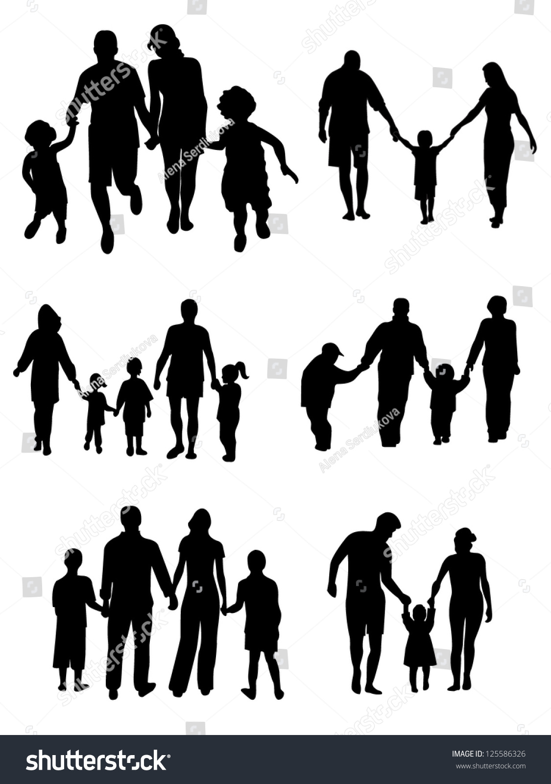Vektor Stok Silhouettes Woman Man Children Family Vector (Tanpa Royalti ... Vektor Stok Silhouettes Woman Man Children Family Vector (Tanpa Royalti ...