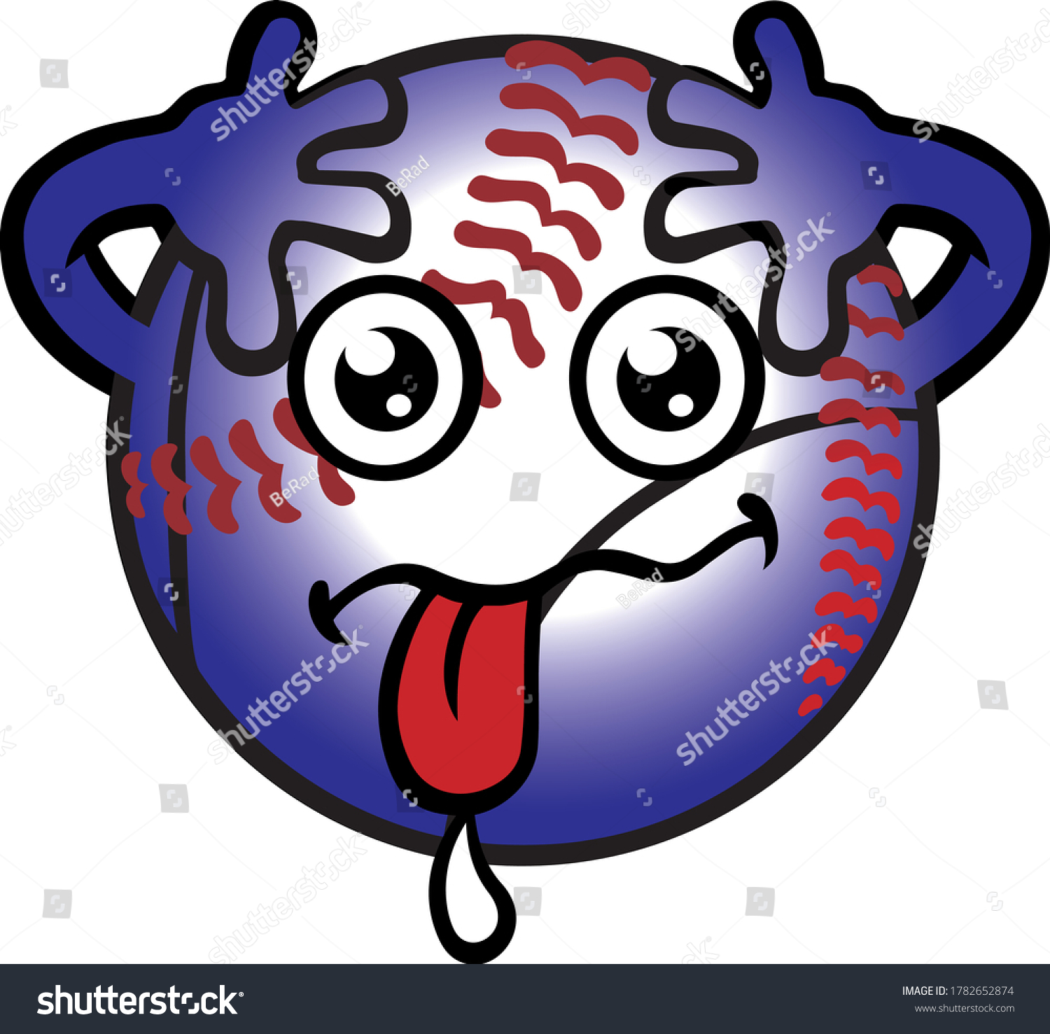 Silly Baseball Ball Mascot Vector Illustration Stock Vector (Royalty ...