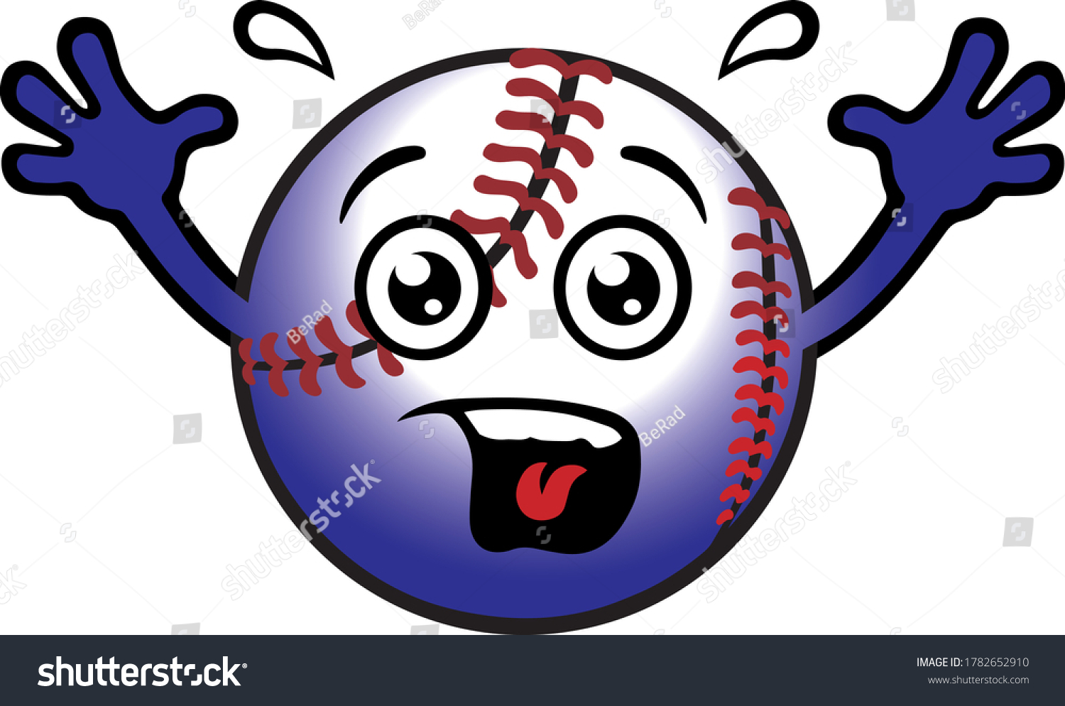 Silly Baseball Ball Mascot Vector Illustration Stock Vector (Royalty ...