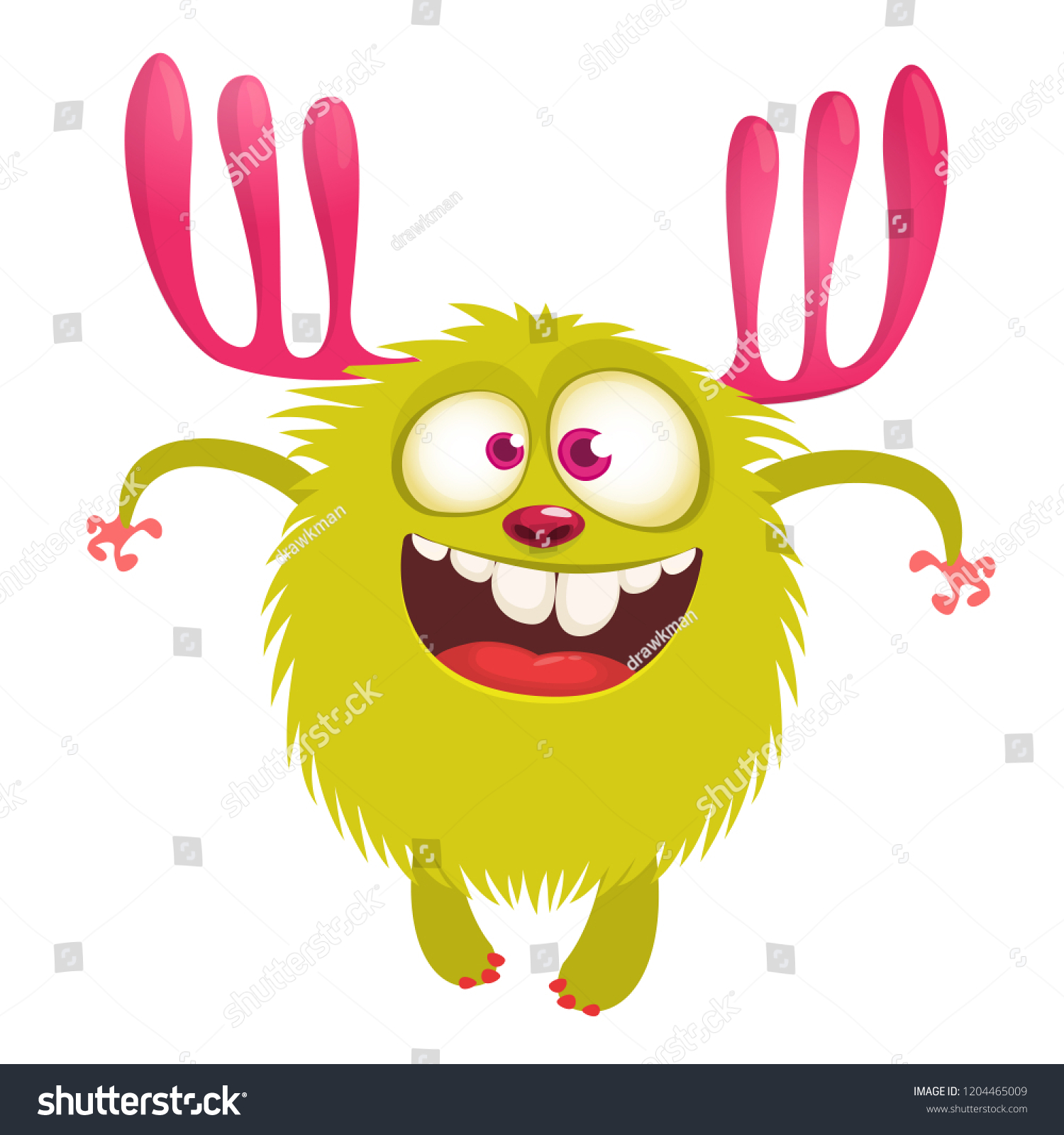 Silly Cartoon Monster Dancing Stock Vector (Royalty Free) 1204465009