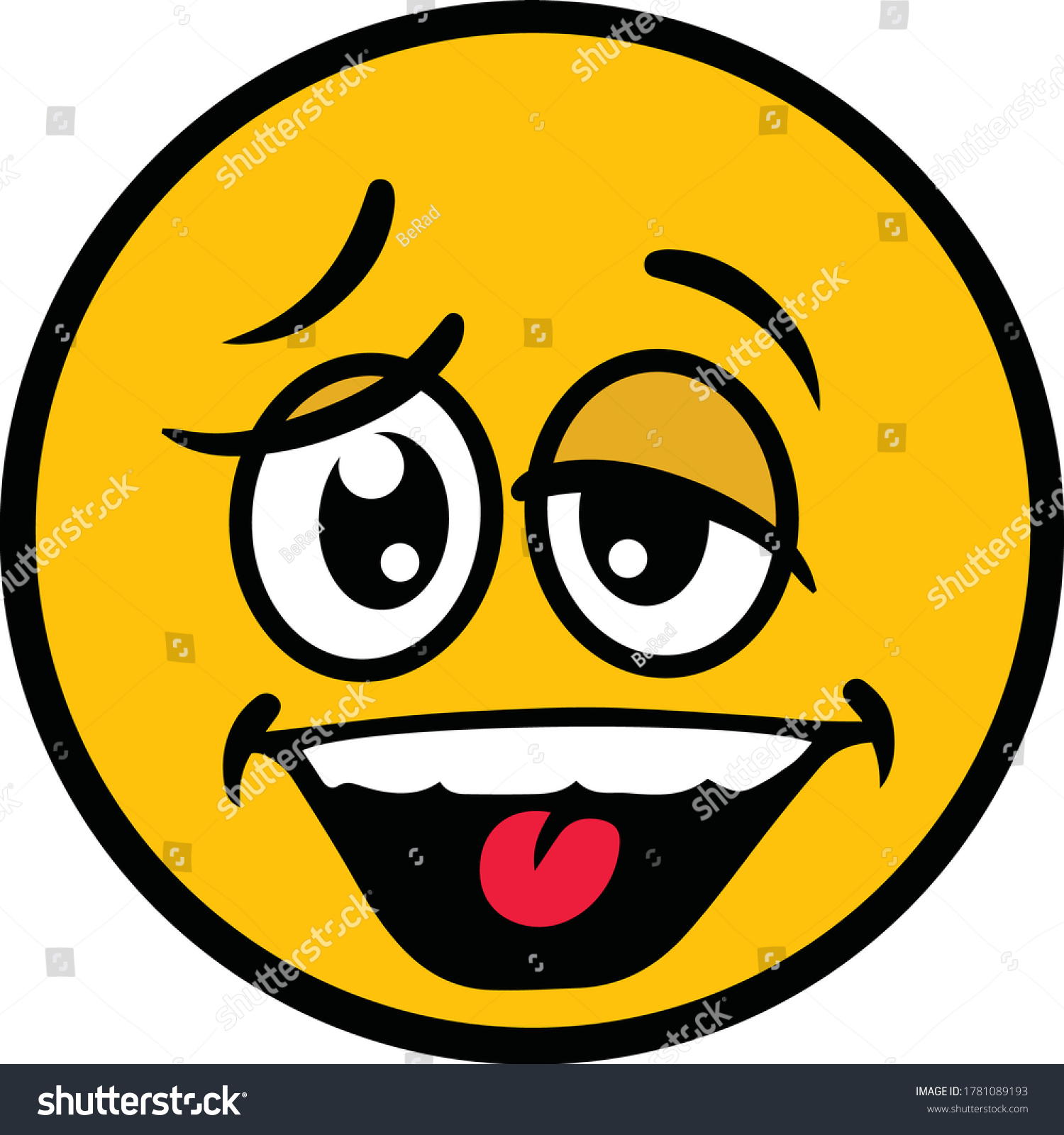 Silly Yellow Emoji Character Vector Illustrations Stock Vector (Royalty ...