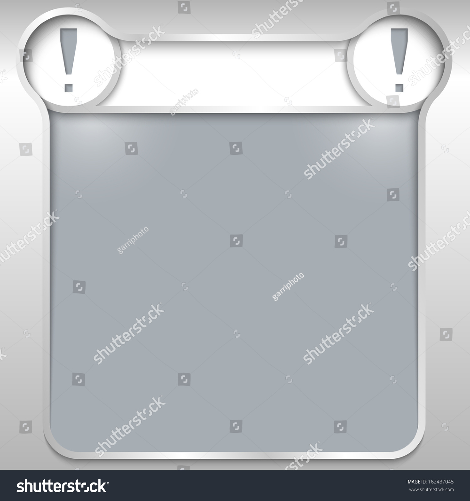 Silver Abstract Text Box Exclamation Mark Stock Vector (Royalty Free ...