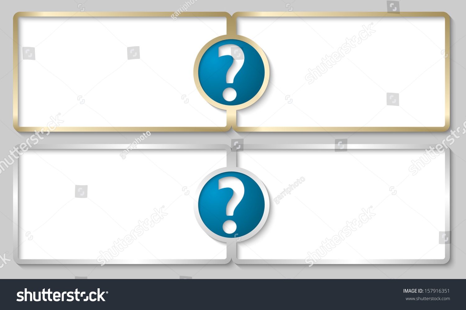 Silver Golden Text Boxes Question Mark Stock Vector (Royalty Free ...