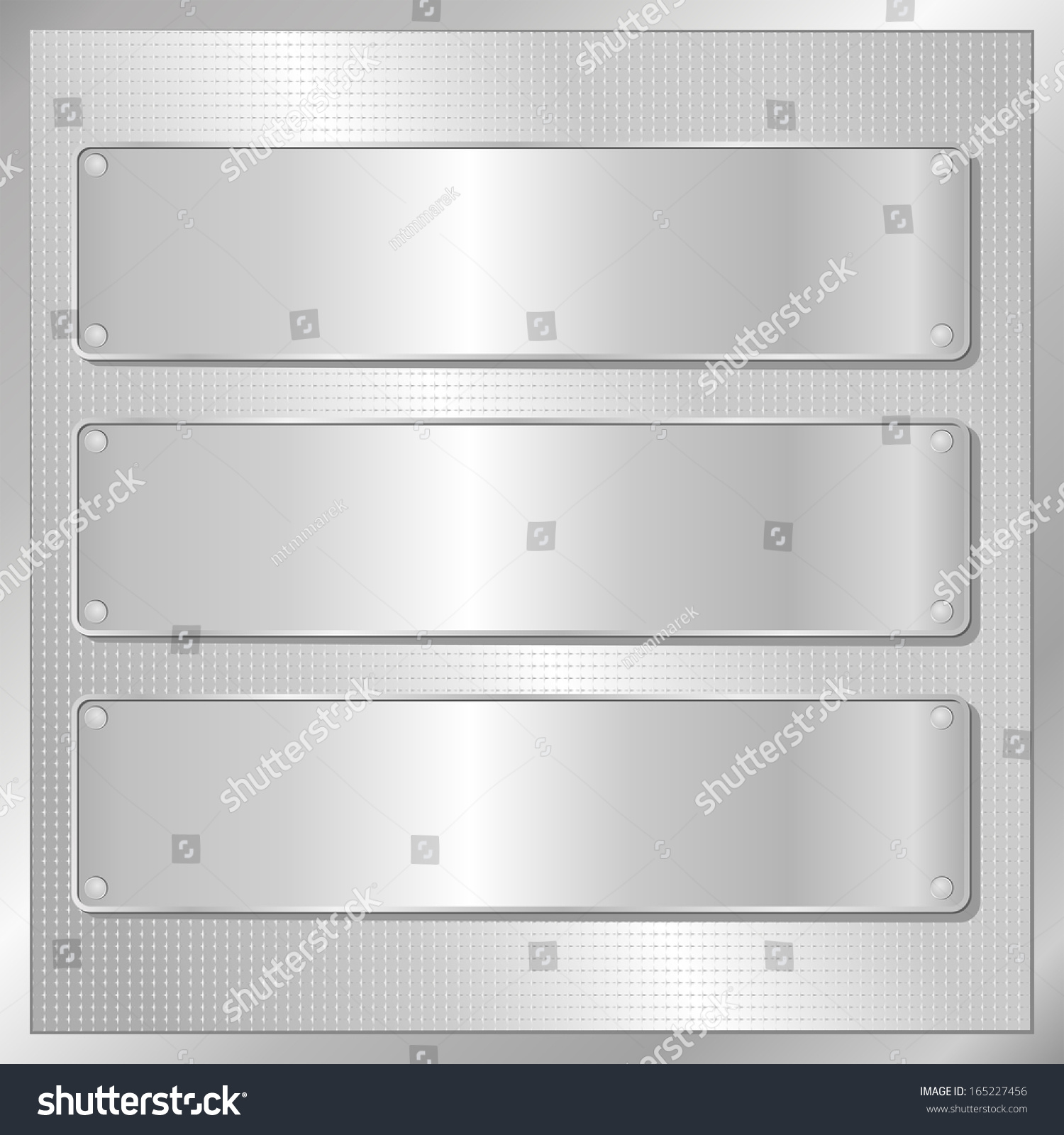 Silver Background Three Silver Banners Stock Vector (Royalty Free ...