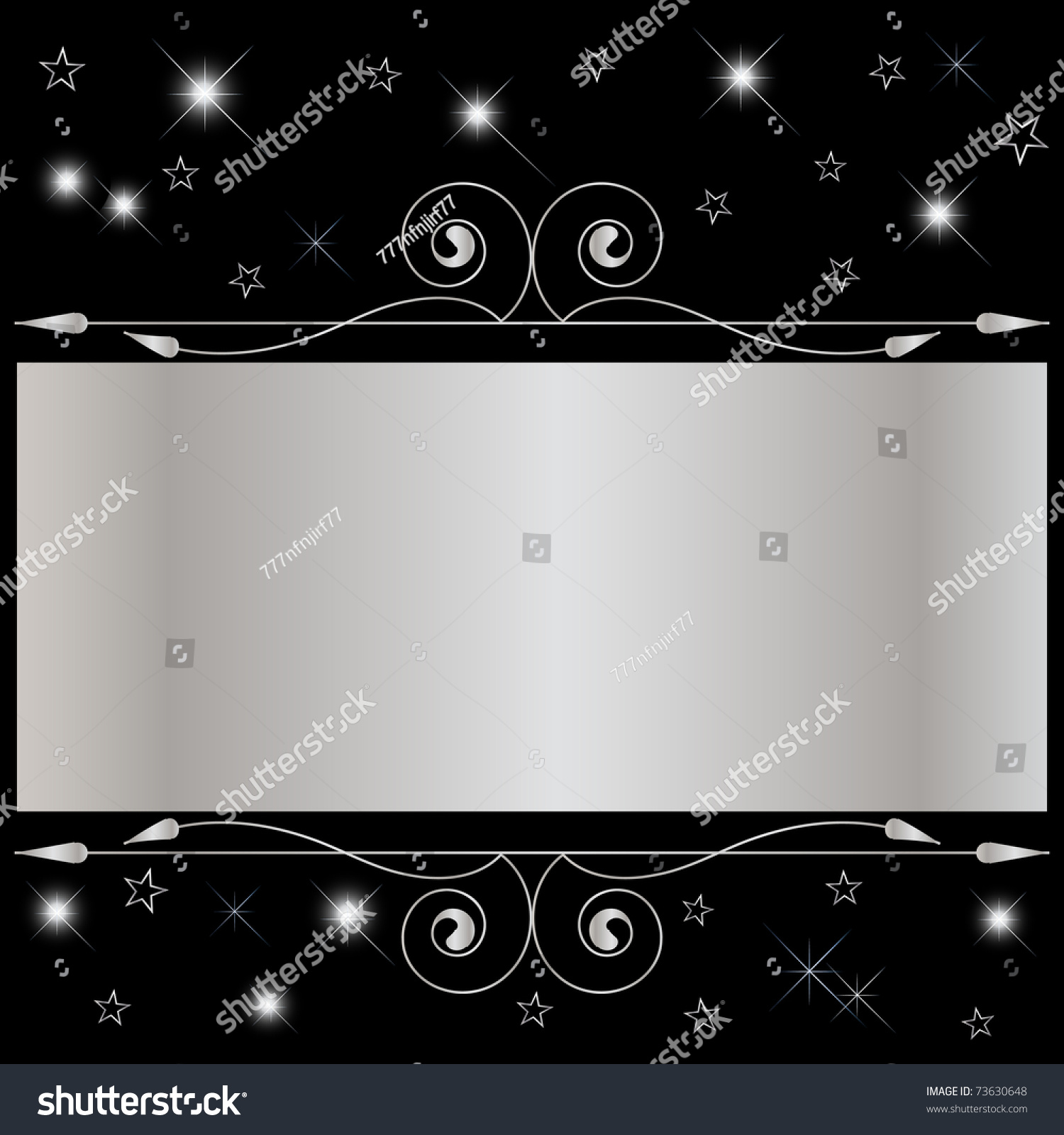 Silver Banner Design Elements Stars Vector Stock Vector (Royalty Free ...