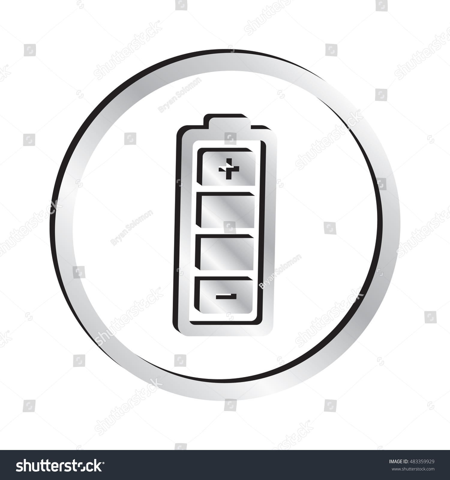 Silver Battery Icon Stock Vector (Royalty Free) 483359929 | Shutterstock
