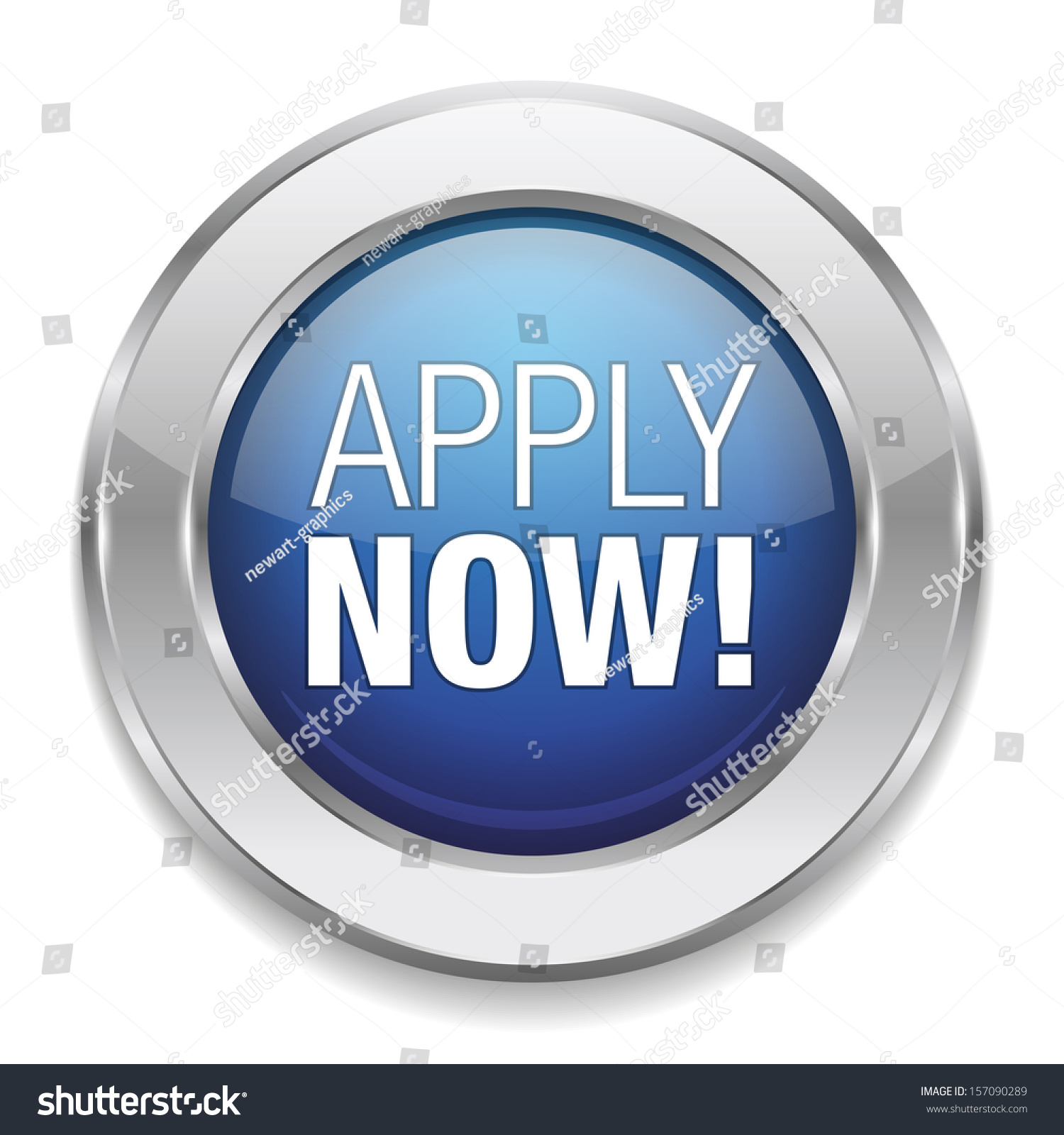 Silver Blue Apply Now Button Stock Vector (Royalty Free) 157090289