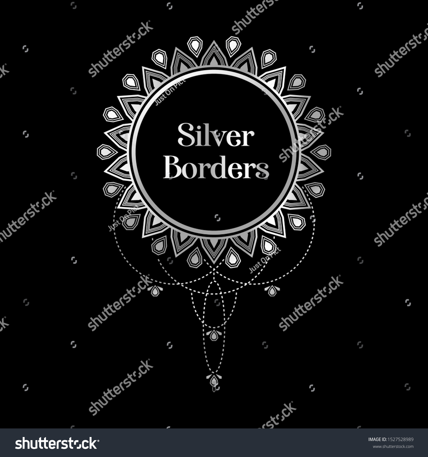 Silver Border Vector Ornament Template Stock Vector (Royalty Free ...