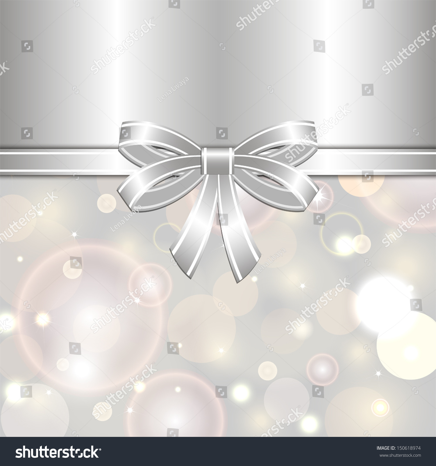 Silver Card Template Bow Vector Background: vector de stock (libre de ...