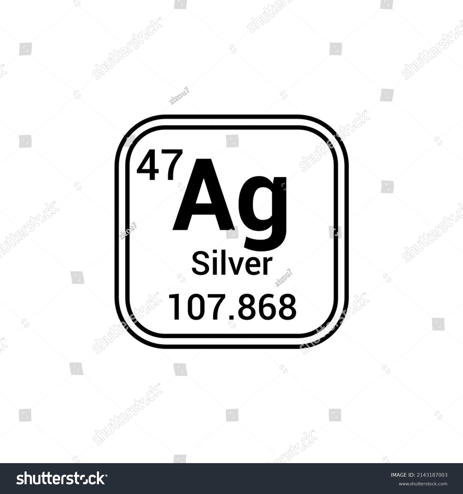 Silver Chemical Element Periodic Table Stock Vector (Royalty Free ...