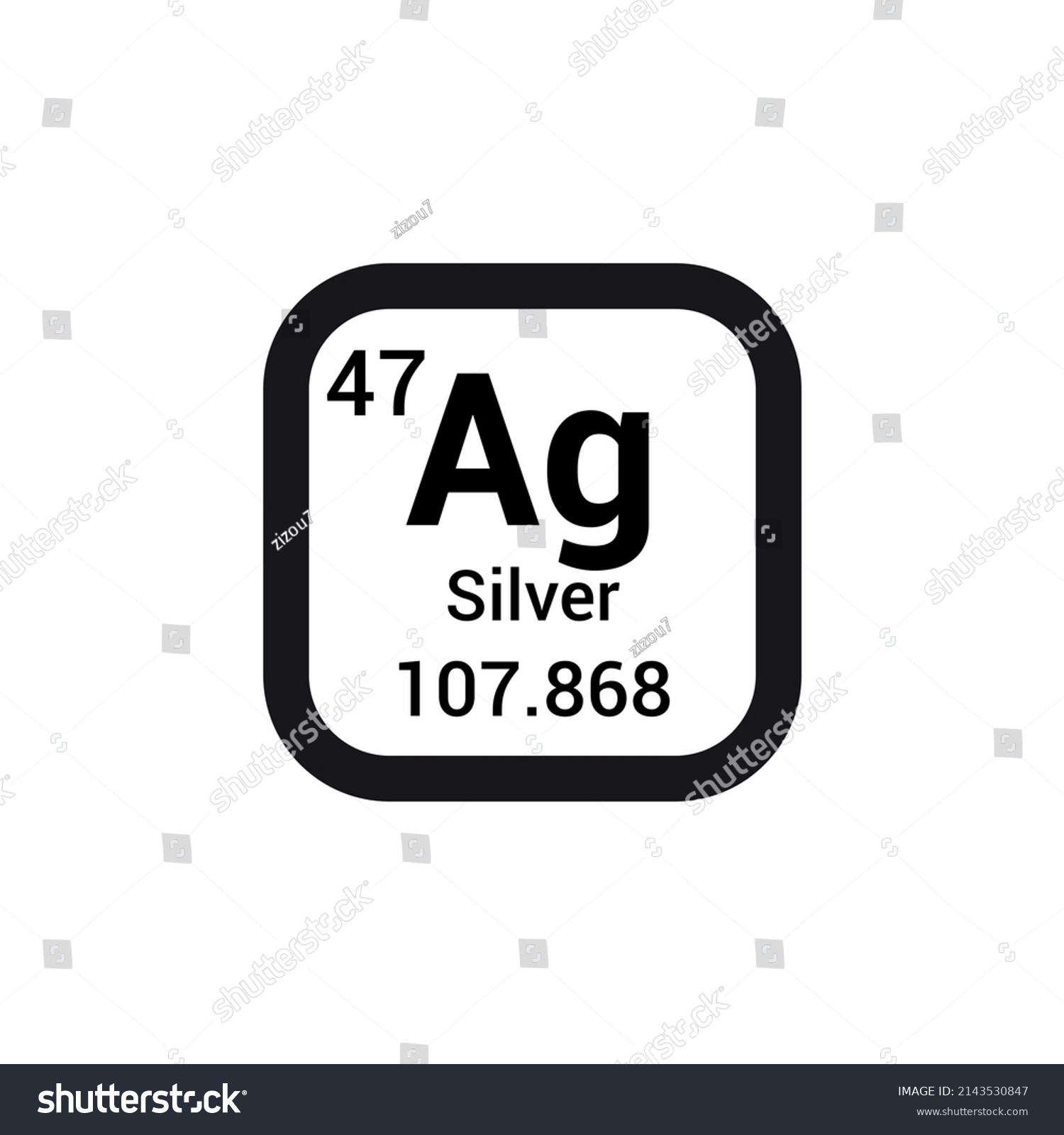 Silver Chemical Element Periodic Table Stock Vector (Royalty Free ...