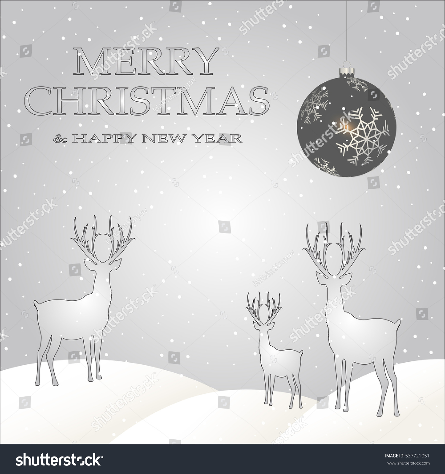 Silver Christmas Card Stock Vector (Royalty Free) 537721051 | Shutterstock
