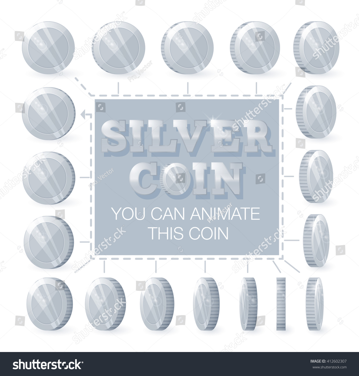 Silver Coins Animation Games App Interface Stock Vector (Royalty Free ...