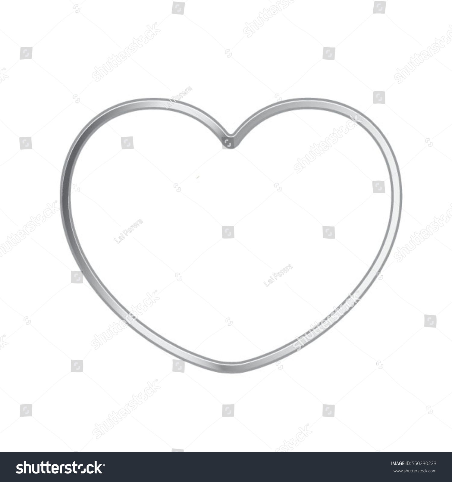 Silver Color Heart Shapevector Drawing Stock Vector (Royalty Free ...