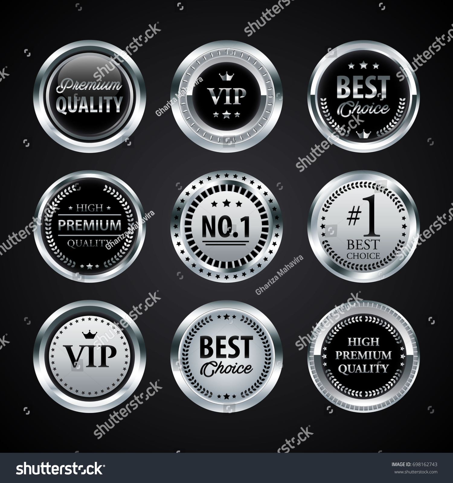 Silver Emblem Collection Stock Vector (Royalty Free) 698162743 ...