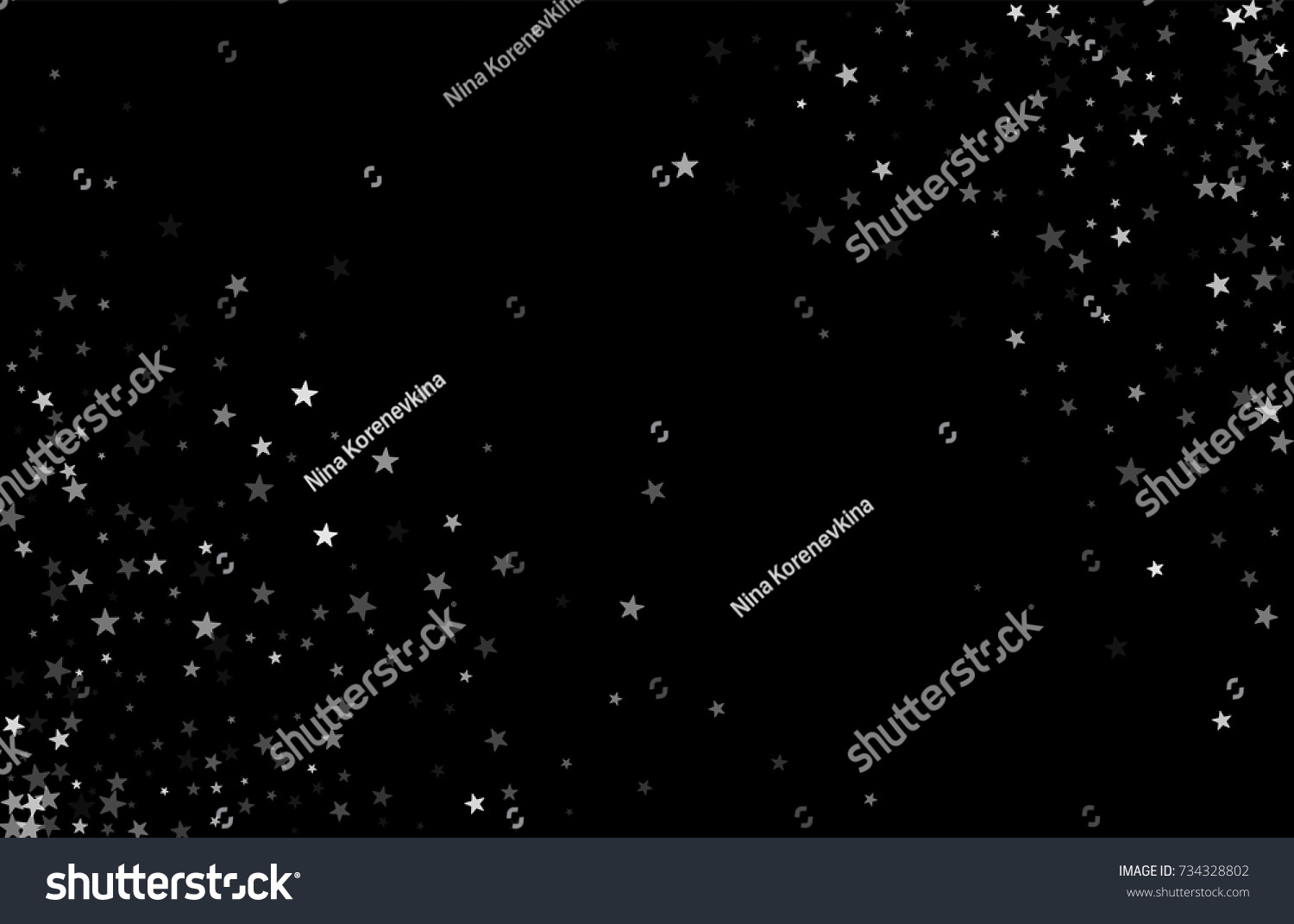 Silver Falling Confetti Stars Luxury Festive Stock Vector Royalty Free