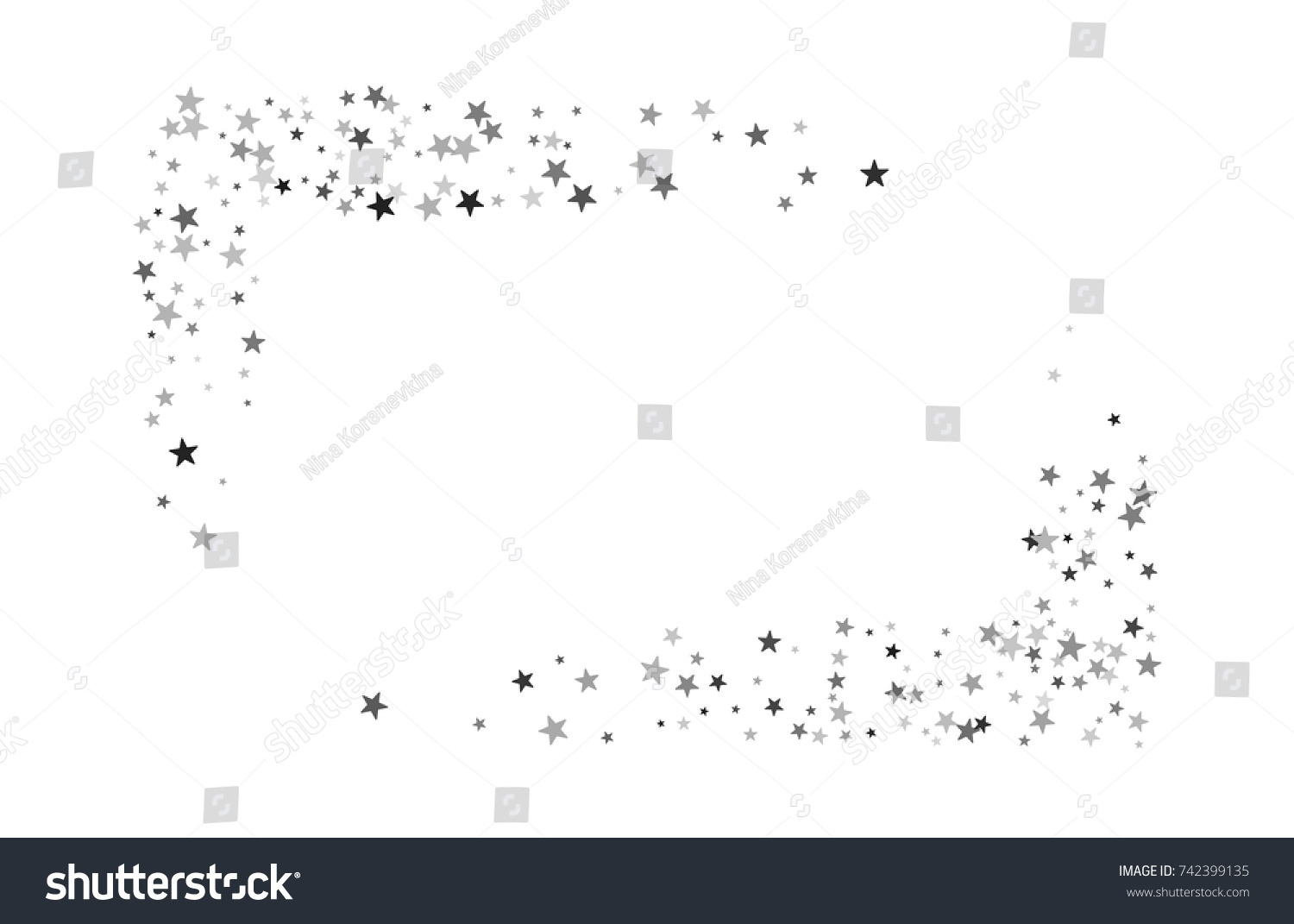 Silver Falling Confetti Stars Luxury Festive Stock Vector Royalty Free