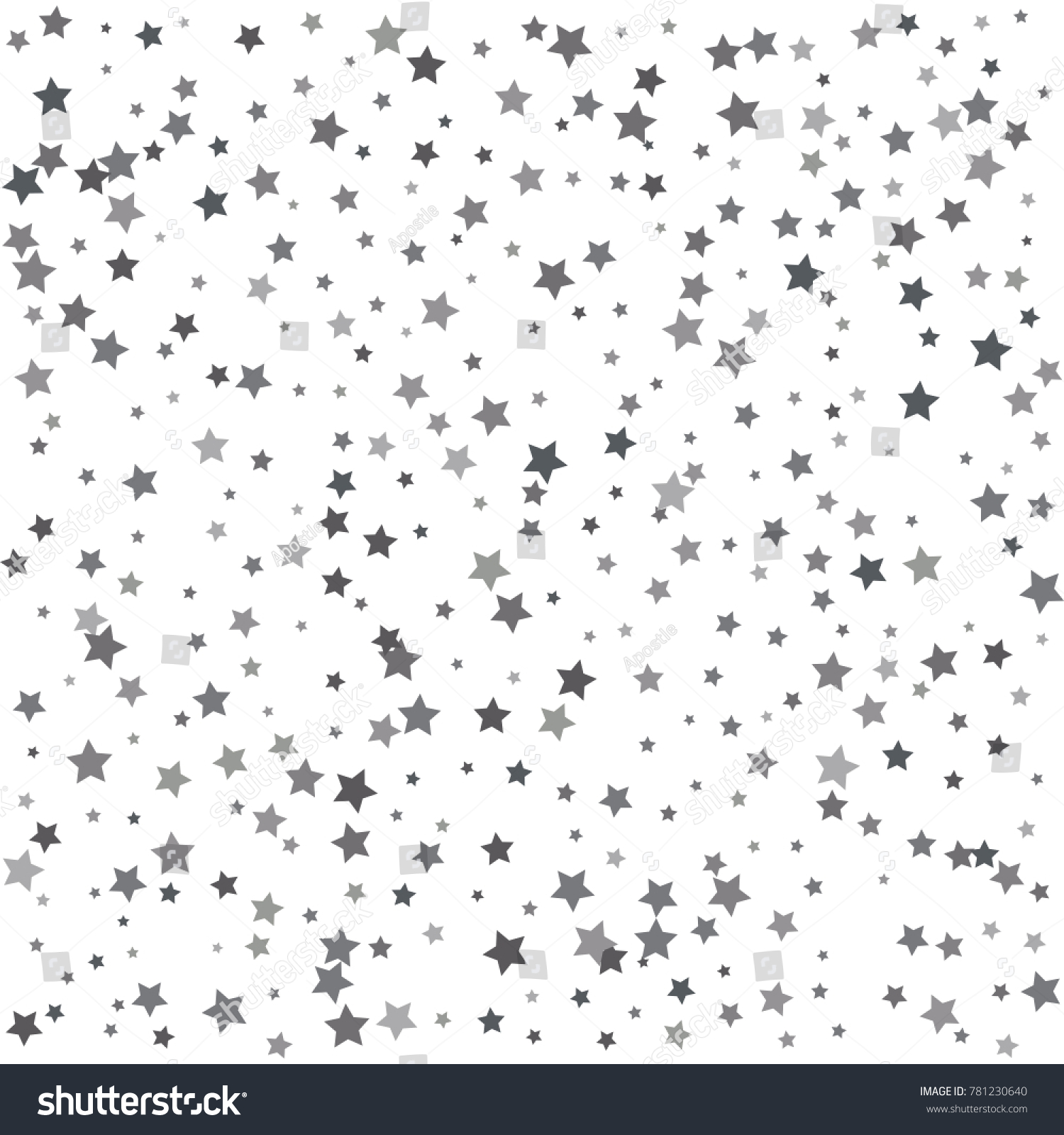 Silver Falling Confetti Stars Luxury Festive Stock Vector Royalty Free