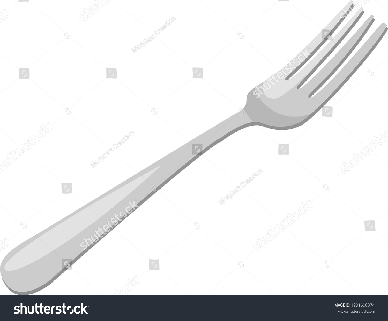 Silver Fork Illustration Vector On White Stock Vector (Royalty Free ...