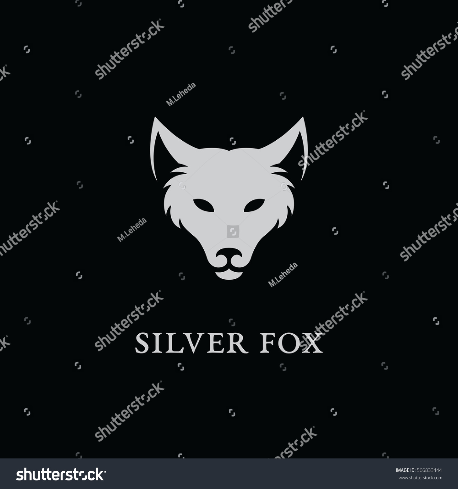 Silver Fox Logo Template Design Vector Stock Vector (Royalty Free ...